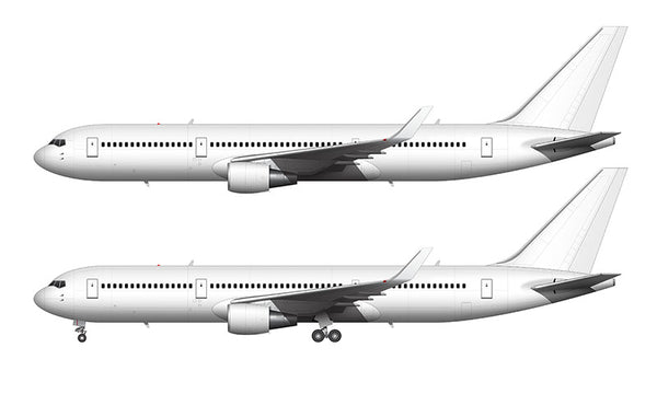All White Boeing 767-300 with winglets template – ShopNorebbo