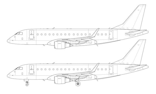 Embraer 170 line drawing – ShopNorebbo