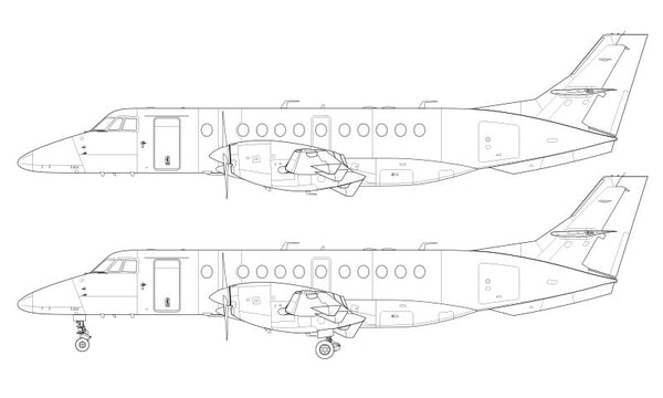 British Aerospace Jetstream 41 Line Drawing Illustration – ShopNorebbo
