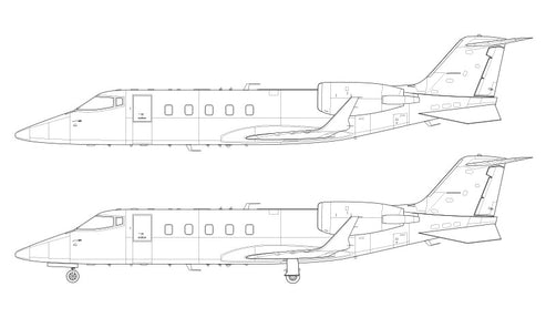 Learjet 60 line drawing – ShopNorebbo