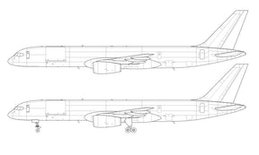 Boeing 757-200SF/PF/PCF with Rolls Royce engines line drawing – ShopNorebbo