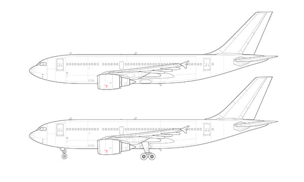 Airbus A310-300 with GE engines line drawing – ShopNorebbo