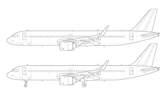 Airbus A321 NEO LR (Long Range) with CFM LEAP engines line drawing ...