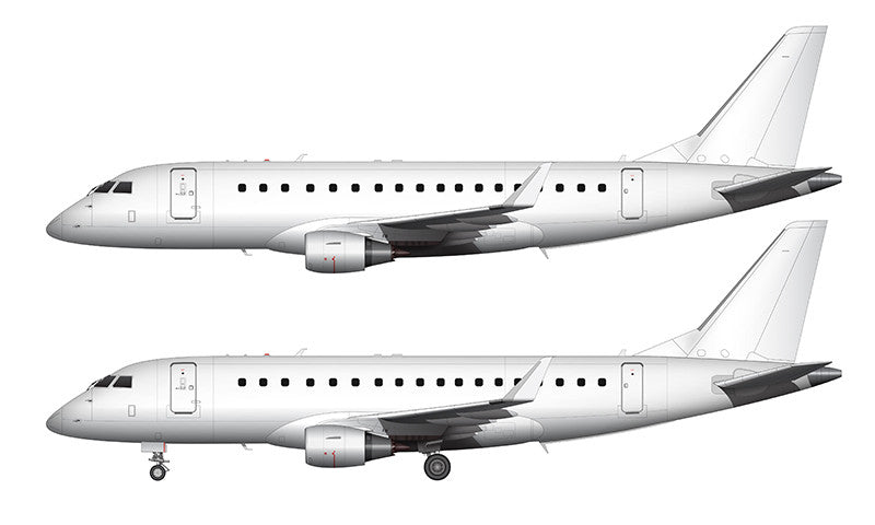 All White Embraer 175 with new style winglets template – ShopNorebbo