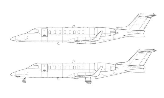 Learjet 45 line drawing – ShopNorebbo